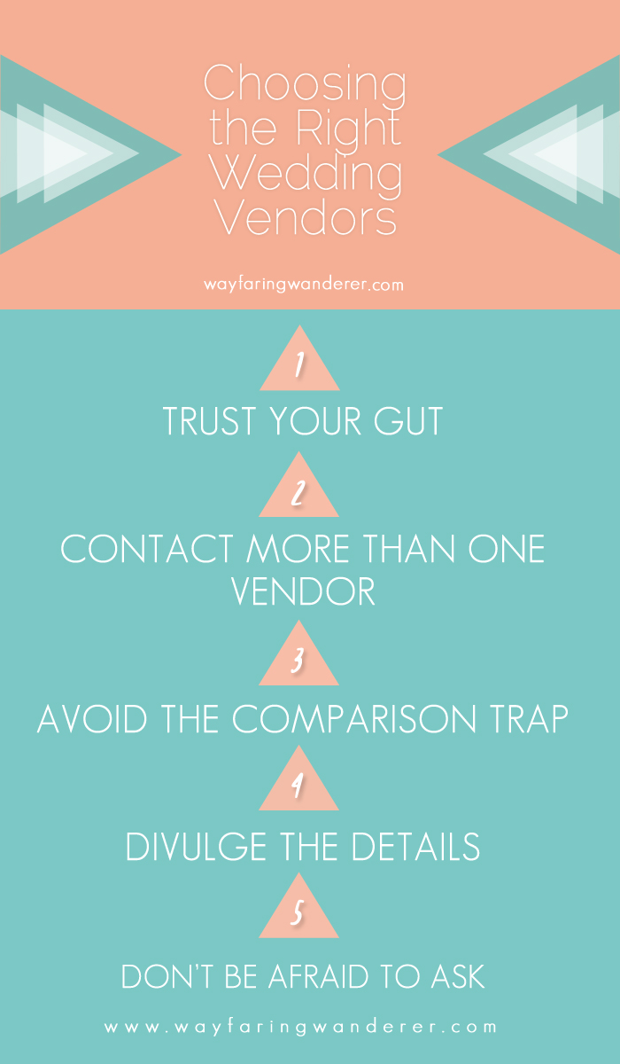 Choosing The Right Wedding Vendors Infographic - Wayfaring Wanderer ...