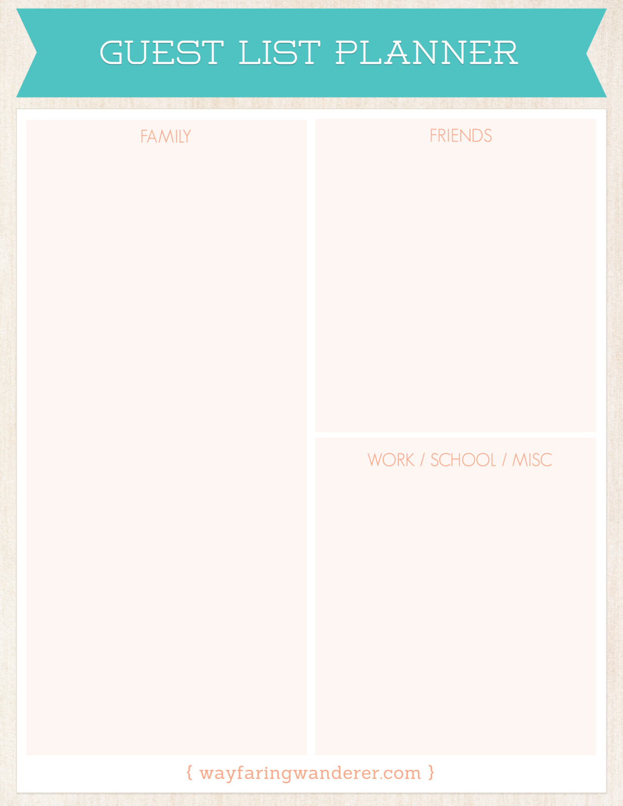 How to Make a Wedding Guest List